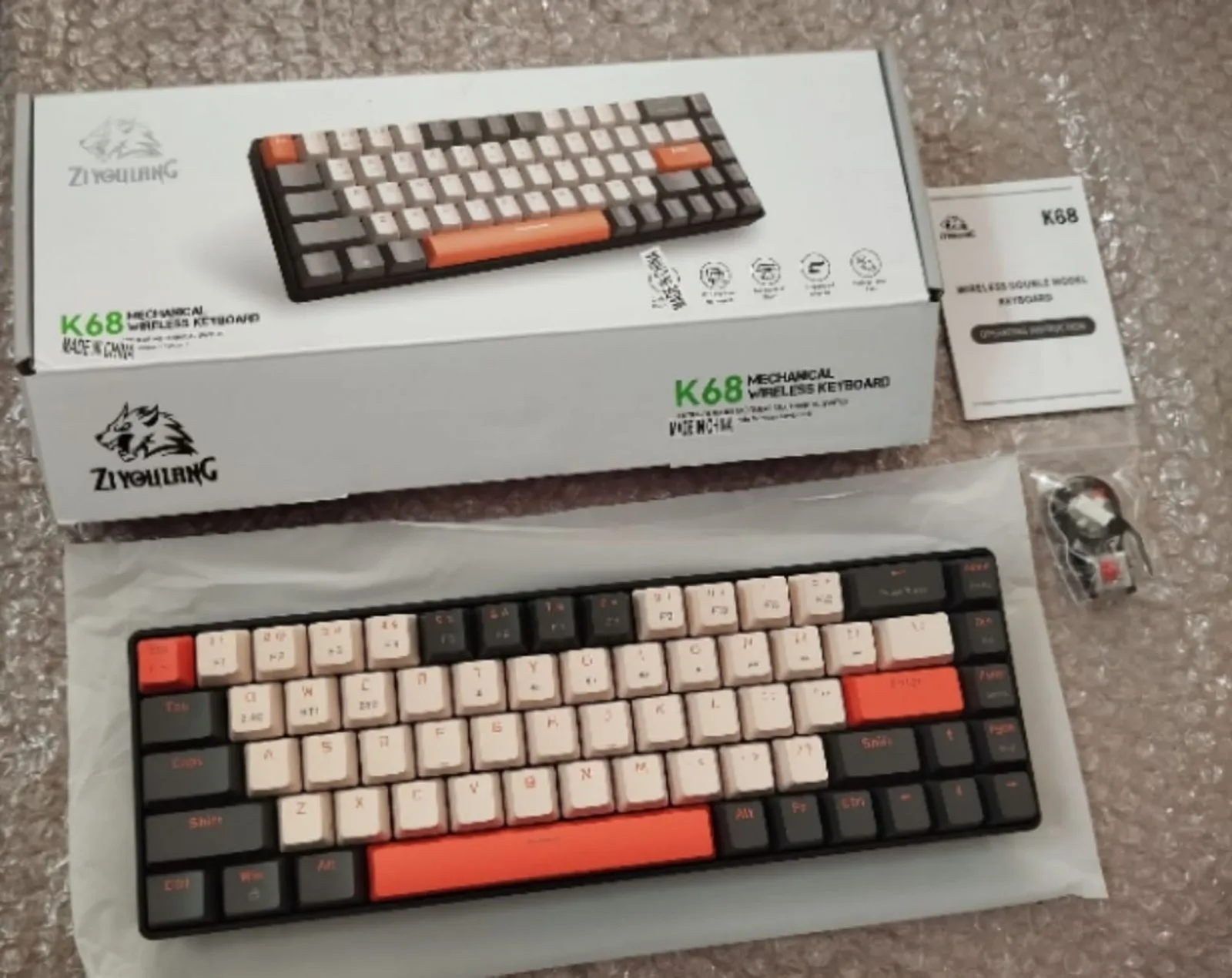 [For Sale] - ZIYOULANG K68 60% Mechanical Wireless Keyboard - Hot swappable Red Switches ...